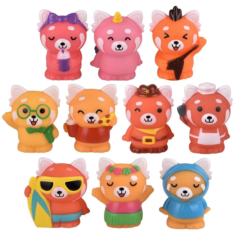 Bulk 2-Inch Red Panda Rubber Characters - Wholesale Sock Deals