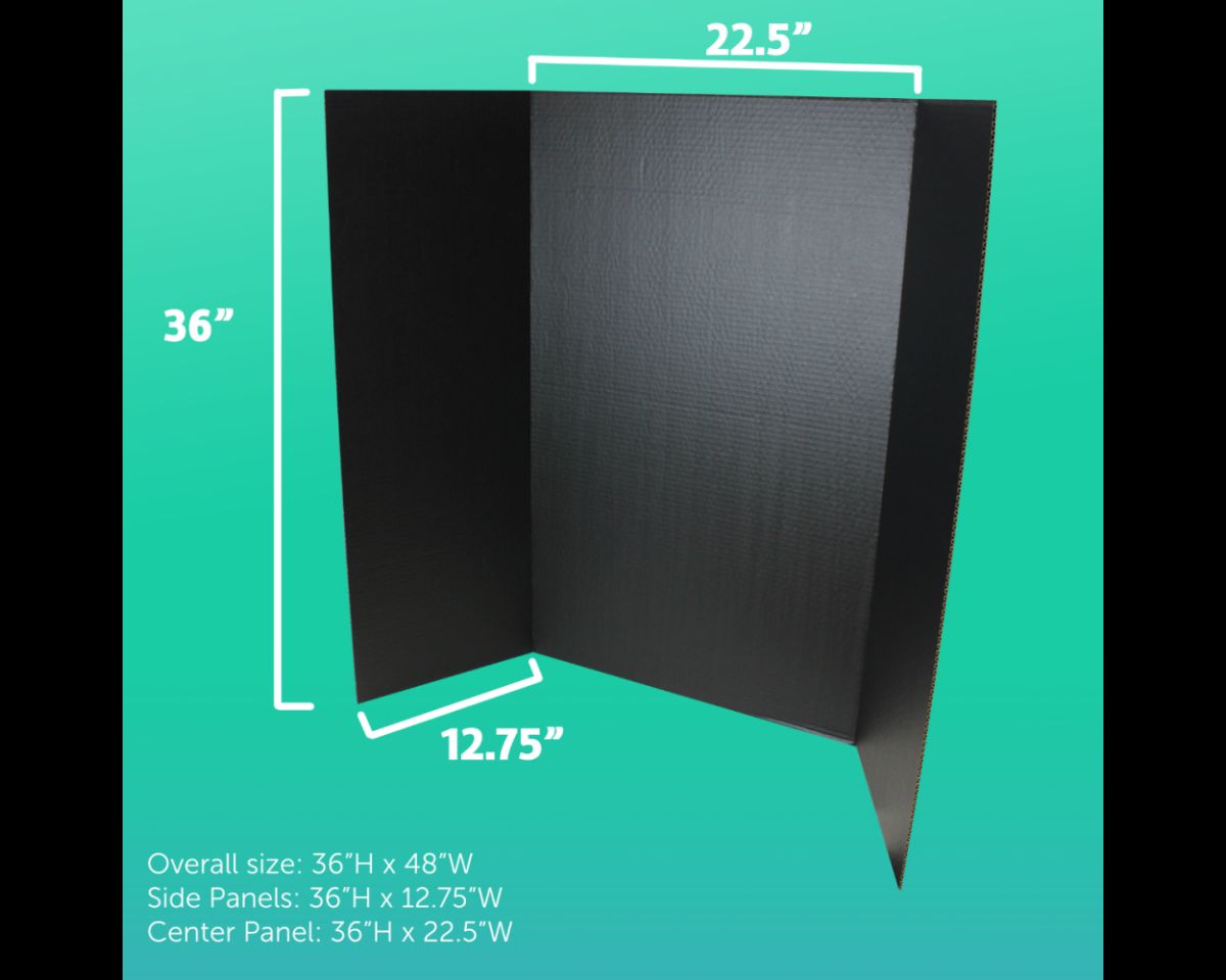 24 Pieces 36" X 48" Black Corrugated Project Board - Poster & Foam ...