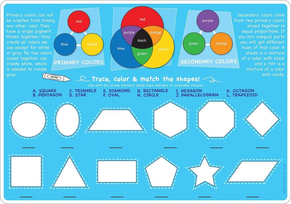 Bulk Smart Poly Learning Mats Colors & Shapes - WSD