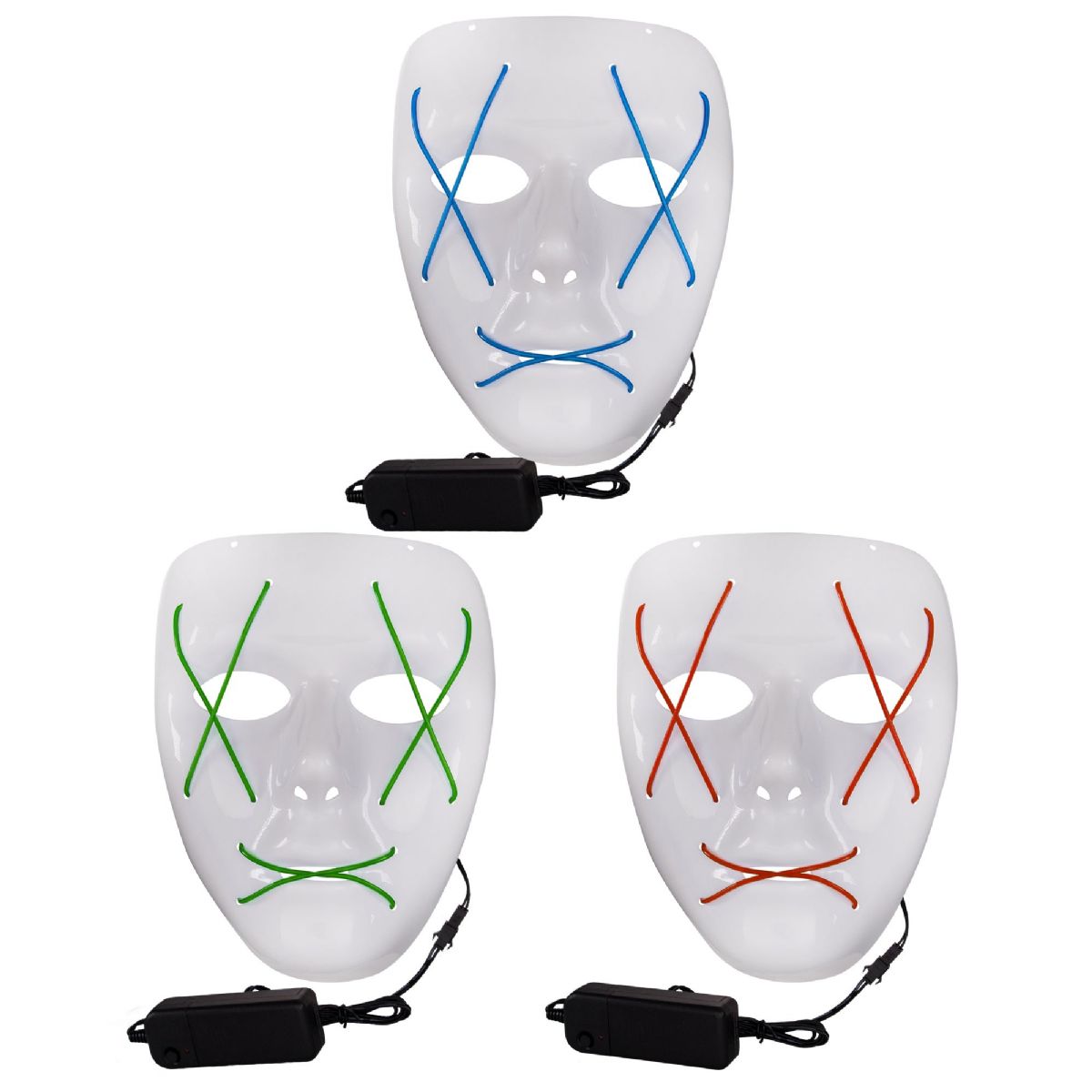 Bulk LED Assorted El Wire Masks - Wholesale Sock Deals
