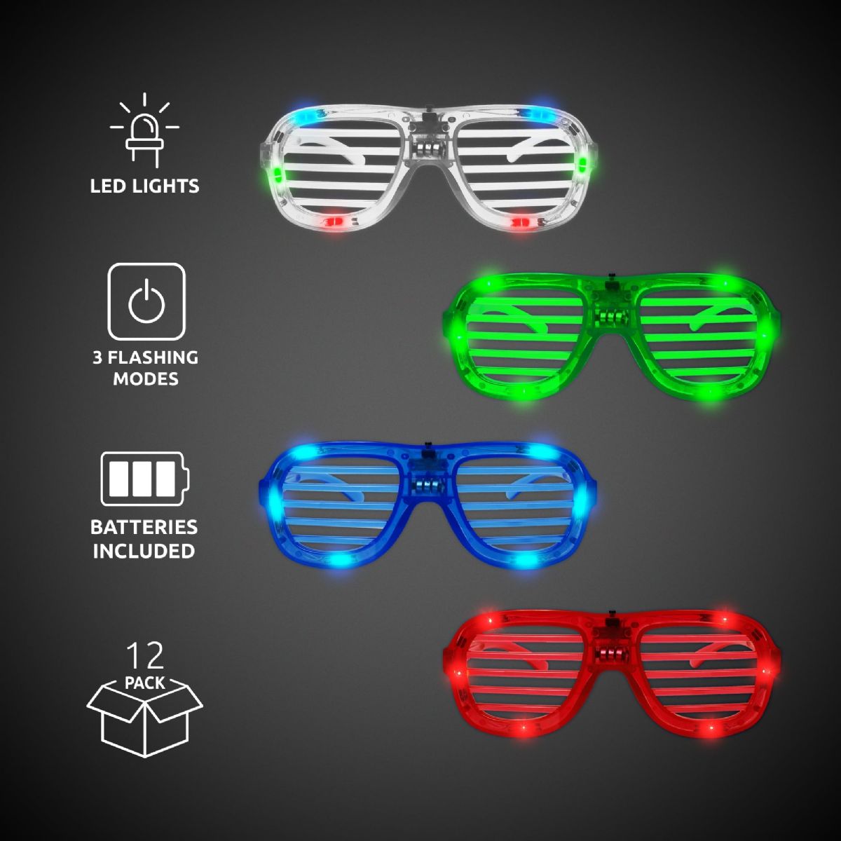 36 Pieces LED Slotted Shades - Costumes & Accessories - at ...