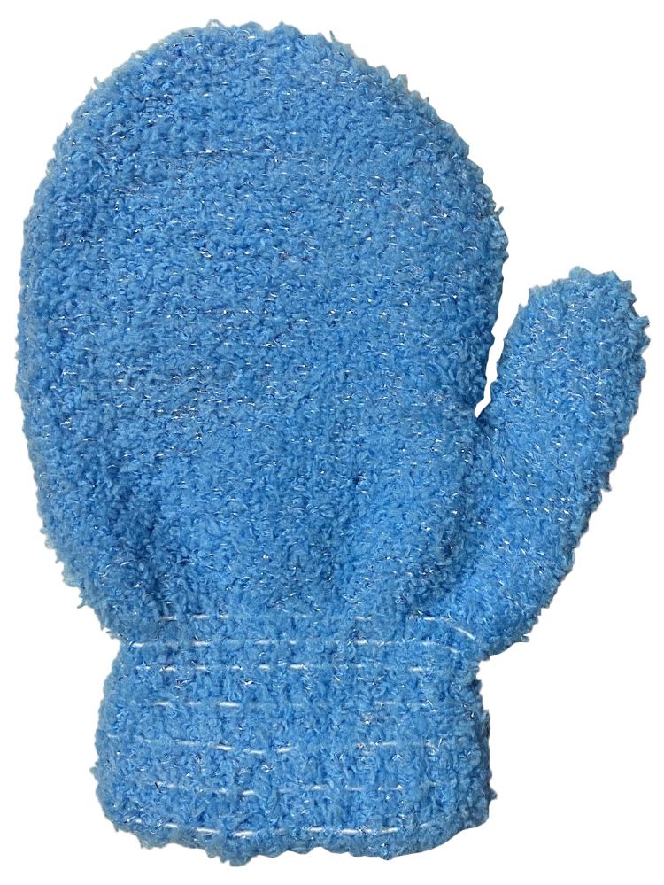Kids Fuzzy Stretch Mittens With Glittery Shine Ages 2-7 - WSD