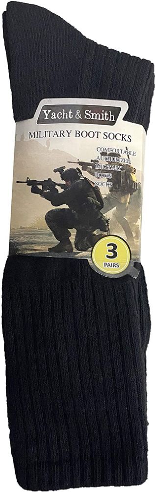 24 Wholesale Yacht & Smith Men's Cotton Terry Cushioned Military Grade ...