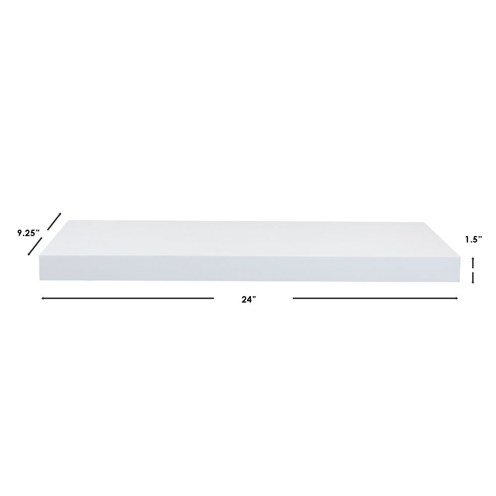 6 Pieces Home Basics Long Rectangle Floating Shelf, White - Home ...