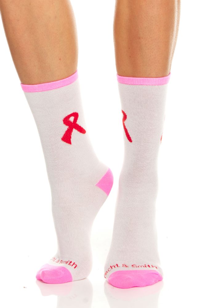360 Wholesale Pink Ribbon Breast Cancer Awareness Crew Socks For Women ...