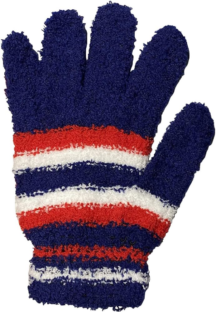 Yacht And Smith Women's Assorted Striped Colored Fuzzy Gloves - at ...