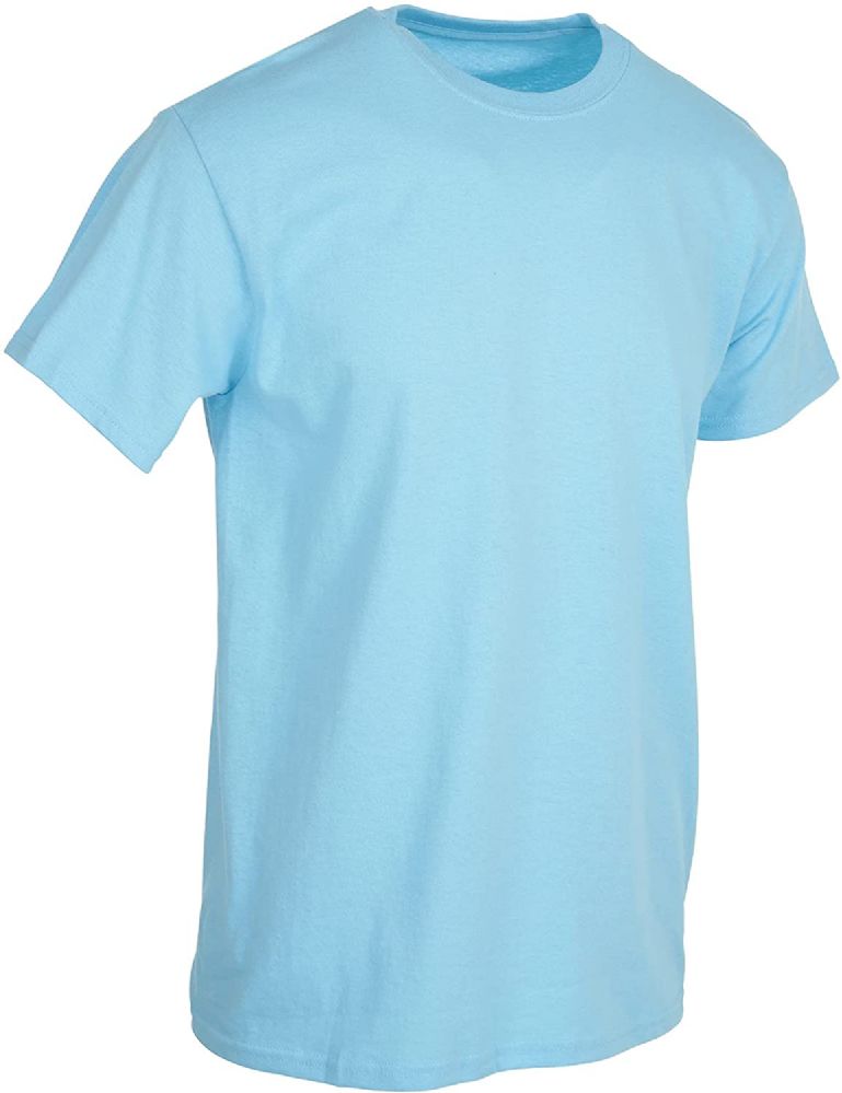 144 Wholesale Mens Light Blue Cotton Crew Neck T Shirt Size Small At