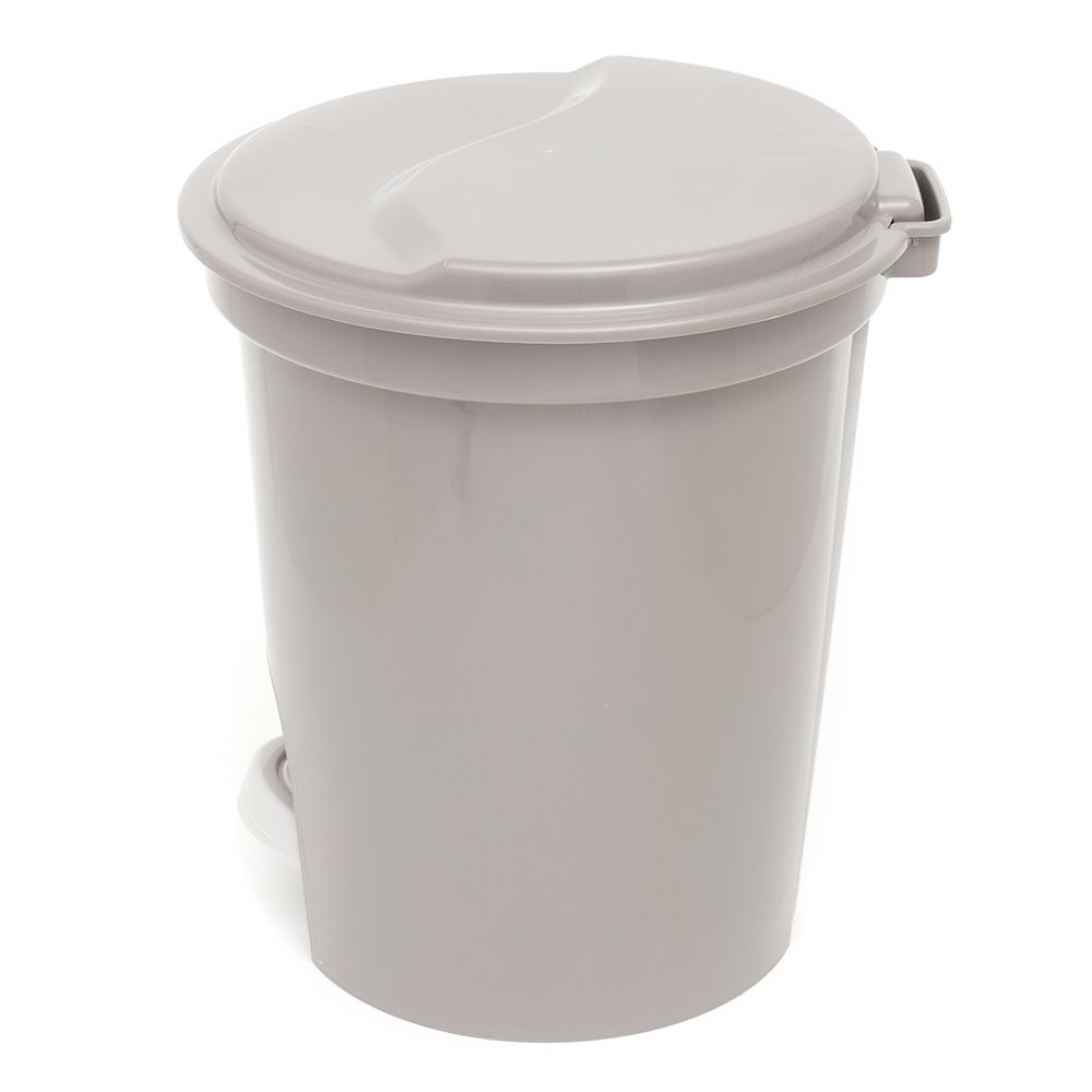 6 pieces Home Basics 13 Liter Plastic Step On Waste Bin, Grey - Waste ...