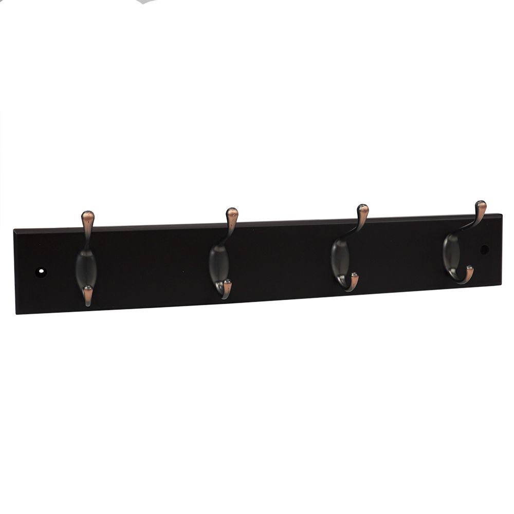 12 Wholesale Home Basics 4 Double Hook Wall Mounted Hanging Rack, Brown ...