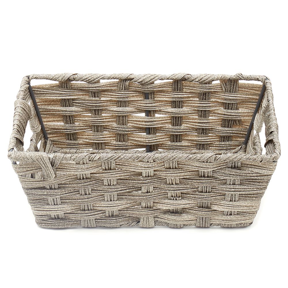 6 pieces Home Basics Small Faux Rattan Basket With CuT-Out Handles ...