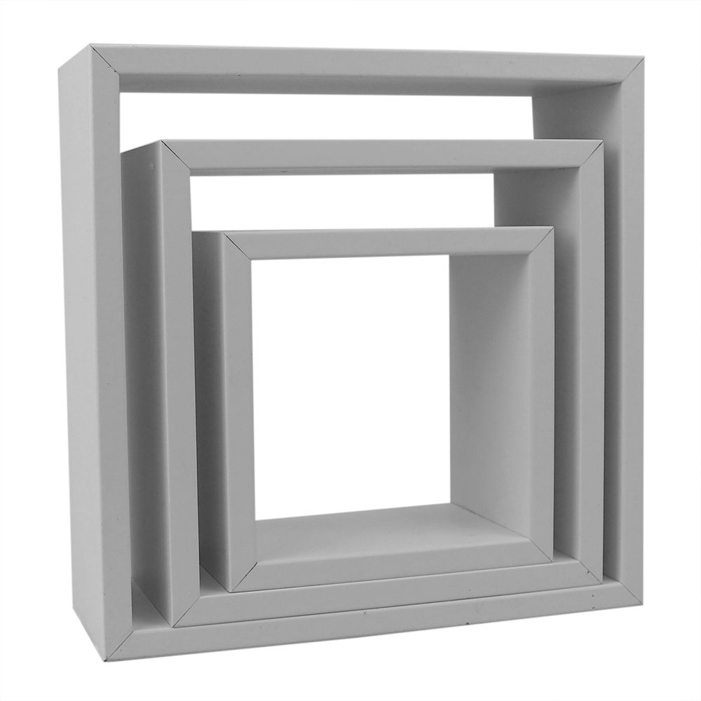 6 pieces Home Basics 3 Piece Mdf Floating Wall Cubes, White - Wall ...
