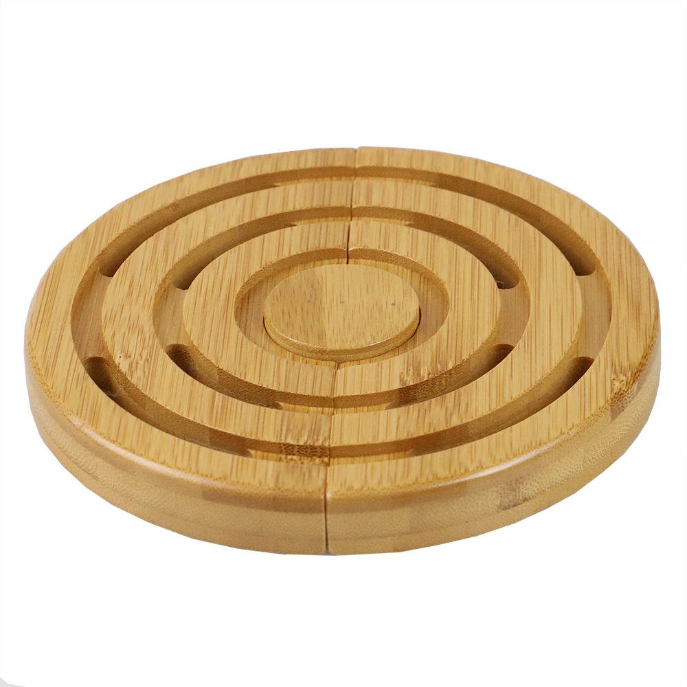 6 pieces Michael Graves Design Expandable Slatted Round Bamboo Trivet ...