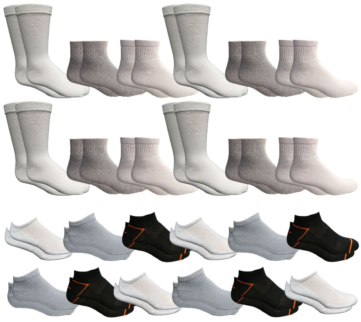 96 Pairs Sock Pallet Deal Mixed Assorted Random Colors For Men - Sock ...