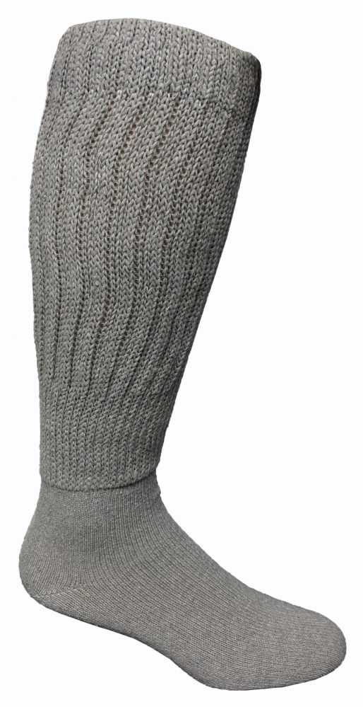 Yacht & Smith Mens Heavy Cotton Slouch Socks, Solid Heather Gray - at ...