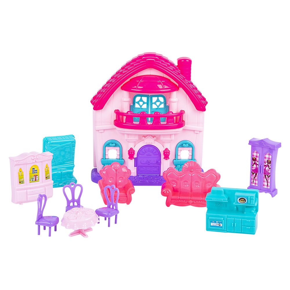 12 pieces Toy House Play Set -Box 13.8"x12.6" - Girls Toy Sets - at ...
