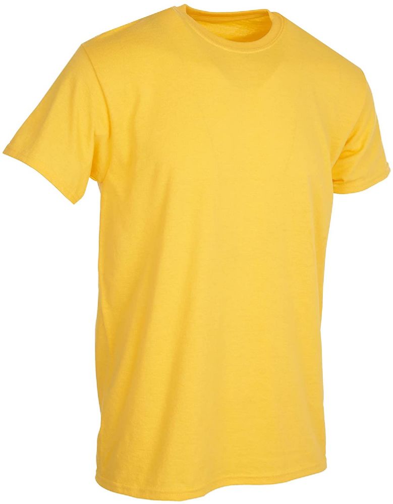 3 Wholesale Men's Cotton Short Sleeve T-Shirt Size X-Large, Yellow - WSD