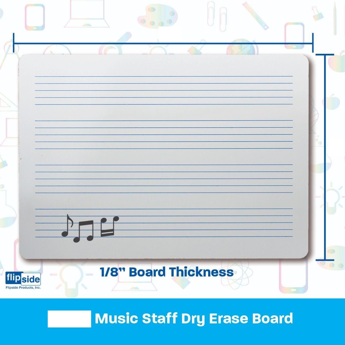 Music Staff Dry Erase Board, 11" X 16" - SB