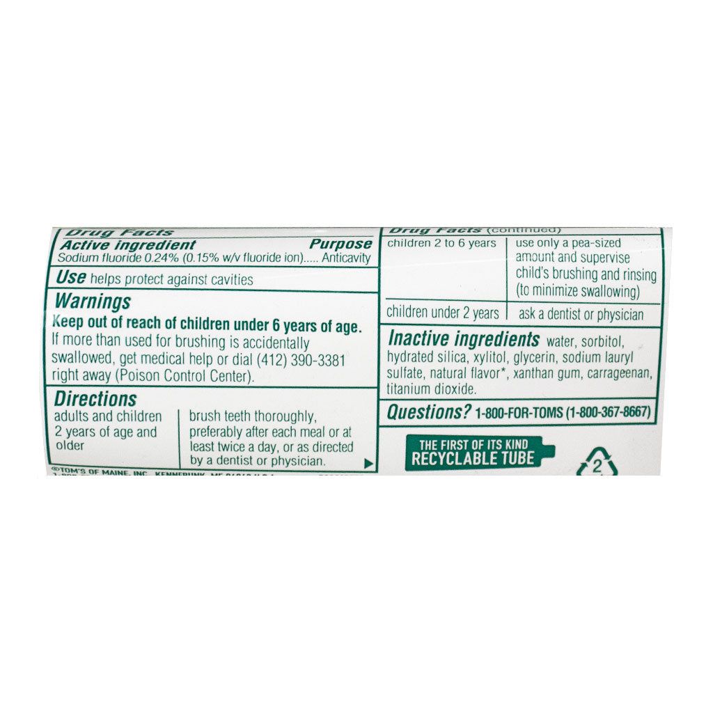 Tom's Of Maine Fresh Mint Anticavity Toothpaste 3 oz - SB