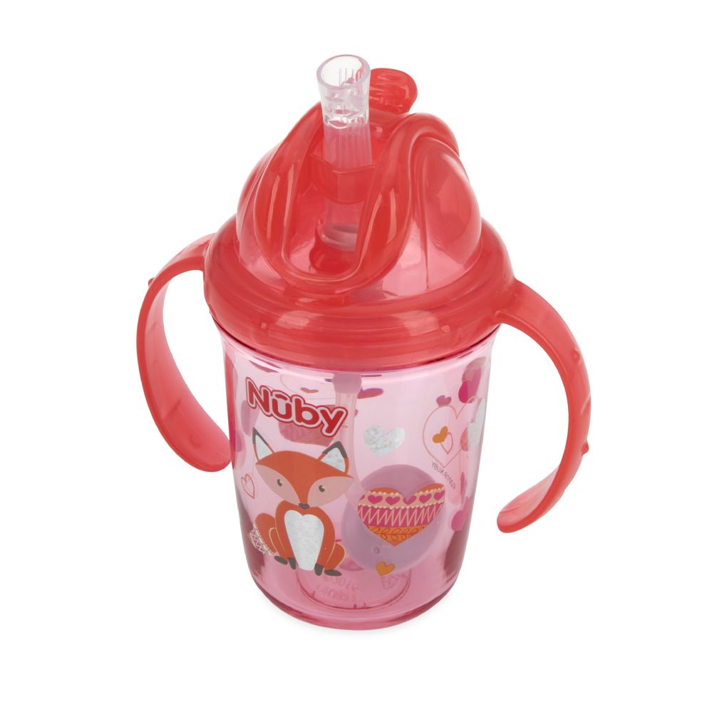 24 Pieces Nuby 8oz 2 Handle 360 Straw,fliP-It Print, Glitter, Weighted Straw - Baby Accessories ...