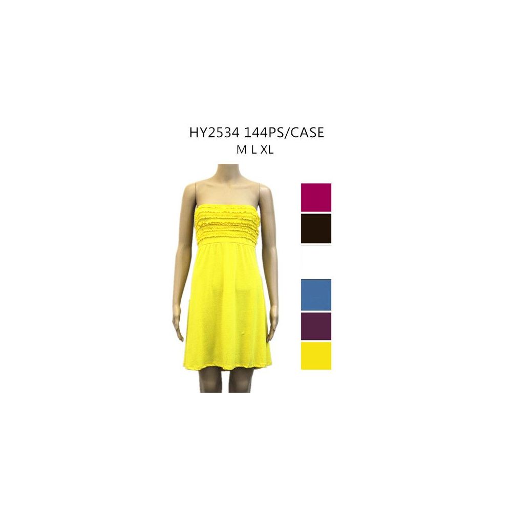 60 Pieces Ladies Solid Colors Summer Dress - Womens Sundresses ...