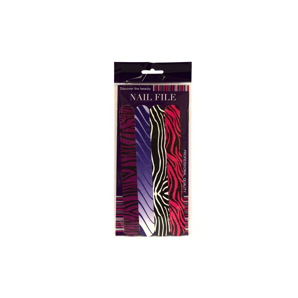 Bulk Nail File 4pk, Animal Print, Professional Quality - WSD