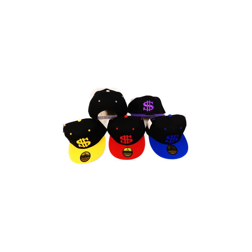 36 Pieces 3Dollar Money Sign Flat Bill Snap Back Hats - Baseball Caps ...