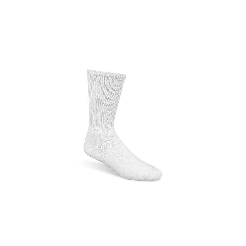 12 Wholesale Women's White Cotton Basic Crew Socks - WSD