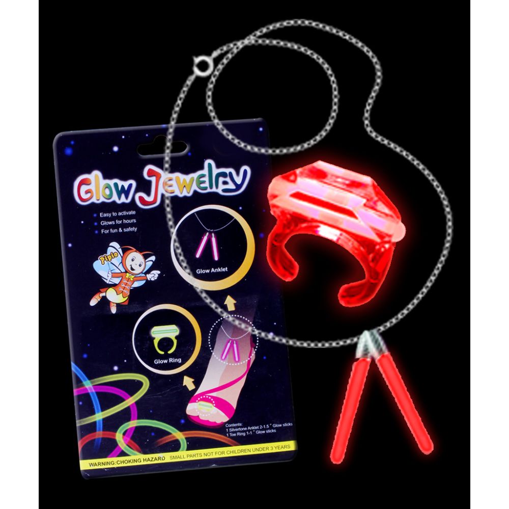 288 Pieces Glow Ring And Anklet Set - Red - LED Party Supplies - at ...