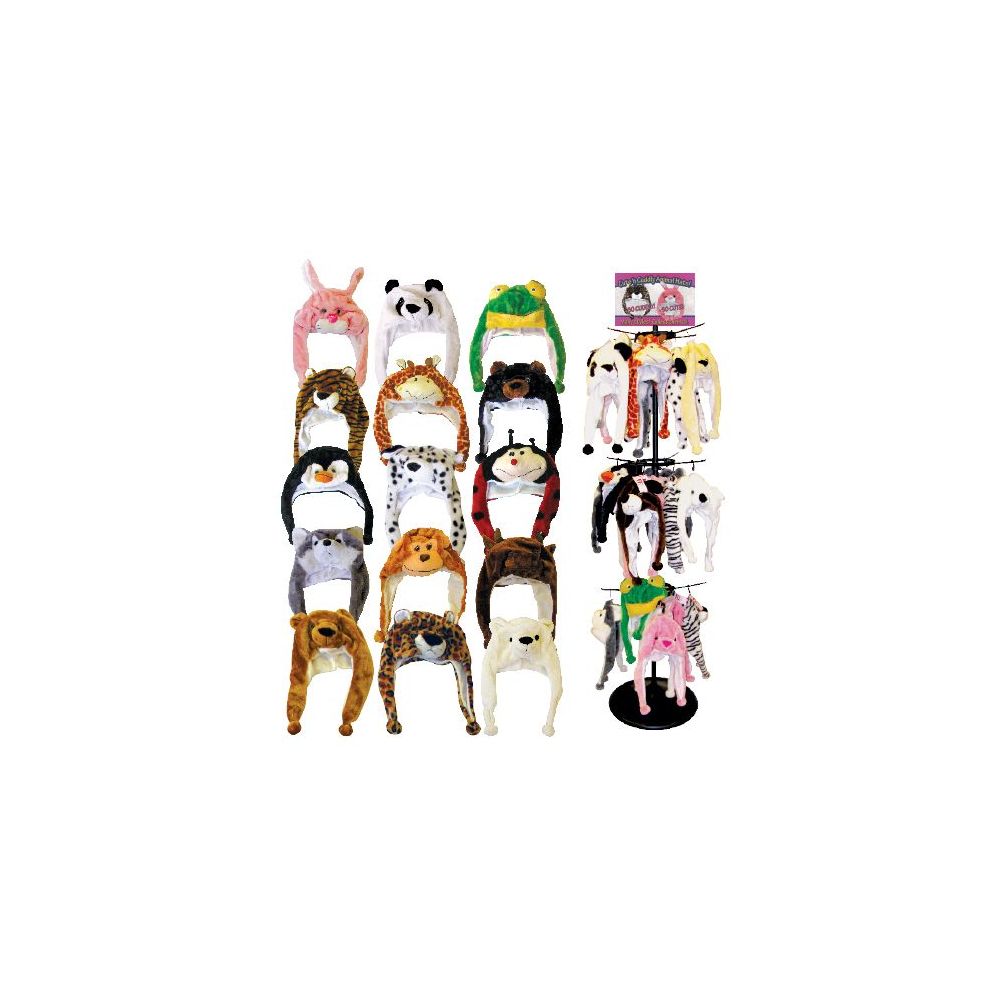 Bulk Animal Head Hats Assorted Styles Mixed Case - WSD