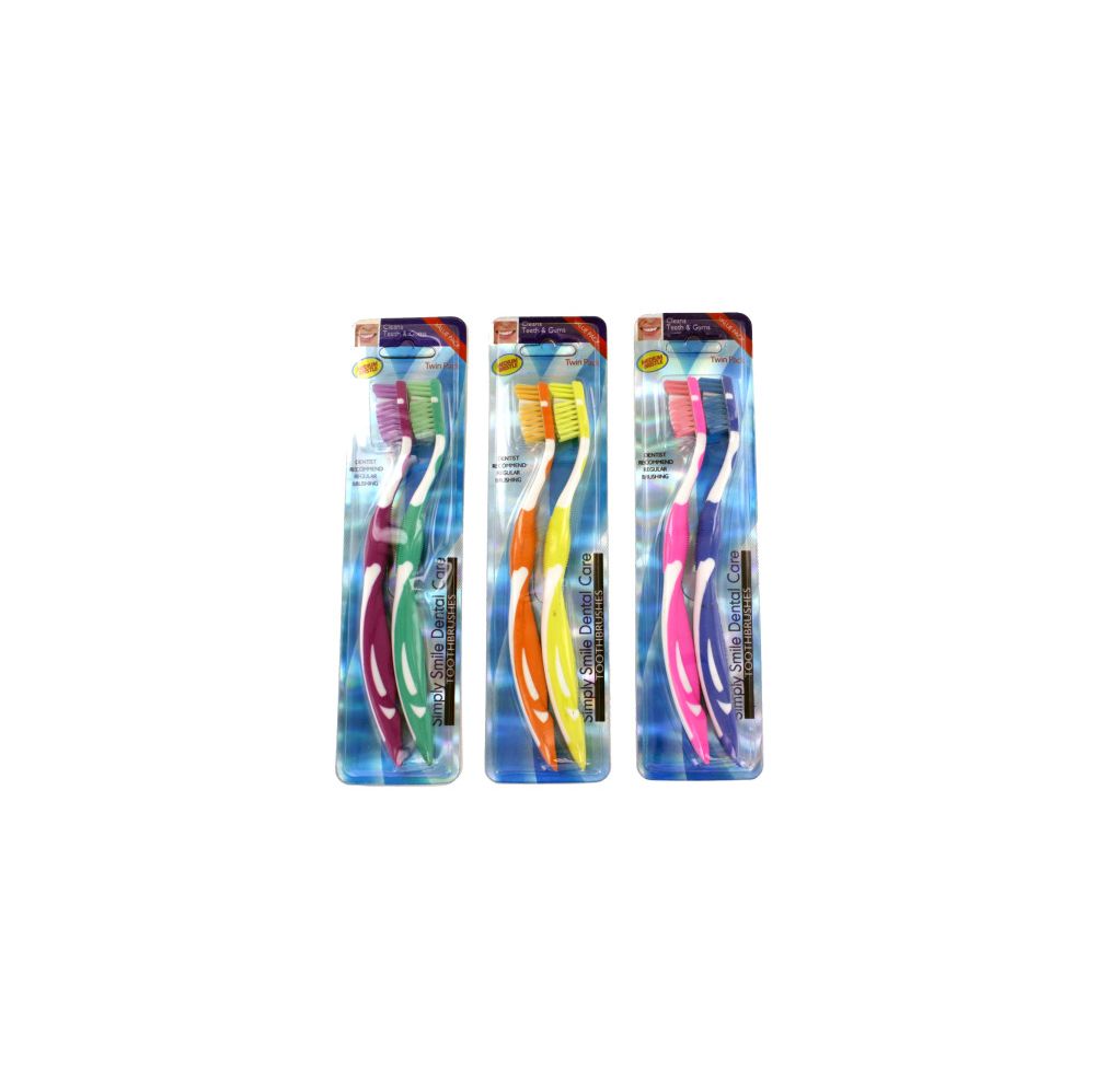 24 Wholesale Medium Bristle Toothbrushes Set - WSD