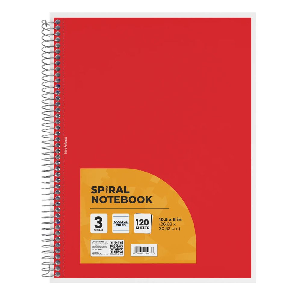 36 Pieces 3 Subject Notebook, 120 Sheets, College Ruled, Assorted ...