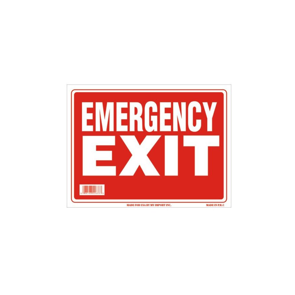 96 Pieces Sign 9in X 12in Emergency Exit - Signs & Flags - at ...