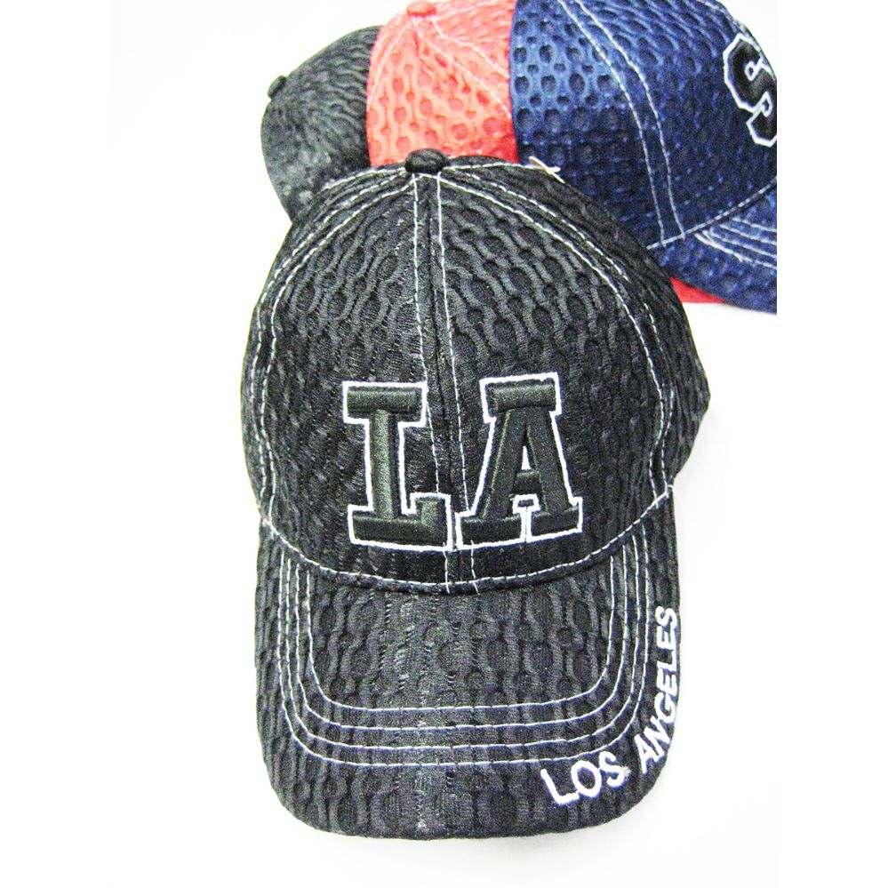 Bulk "la" Mesh Base Ball Cap In Assorted Colors - WSD