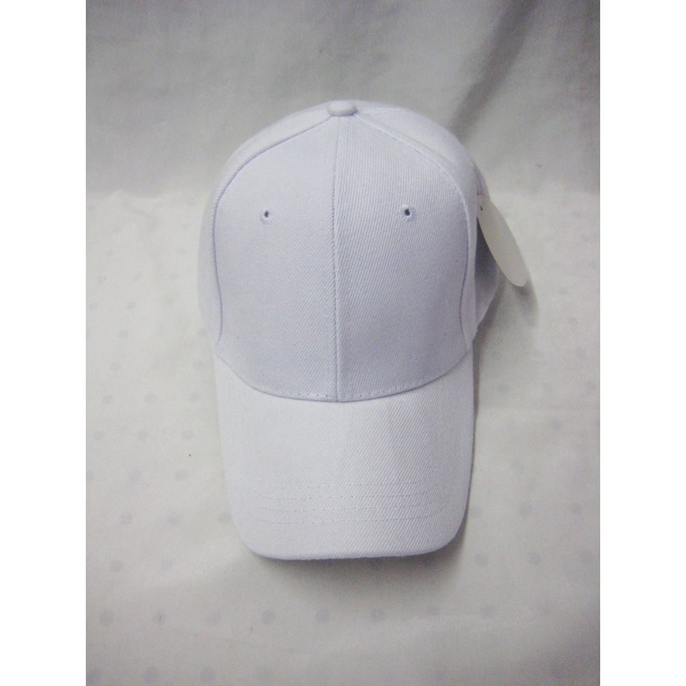 Wholesale White Plain Cap: Adjustable, High-Quality Fabric - WSD