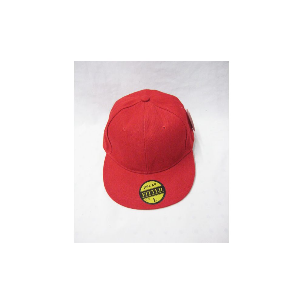 36 Pieces Fitted Red Flat Bill Cap - Baseball Caps & Snap Backs - at ...
