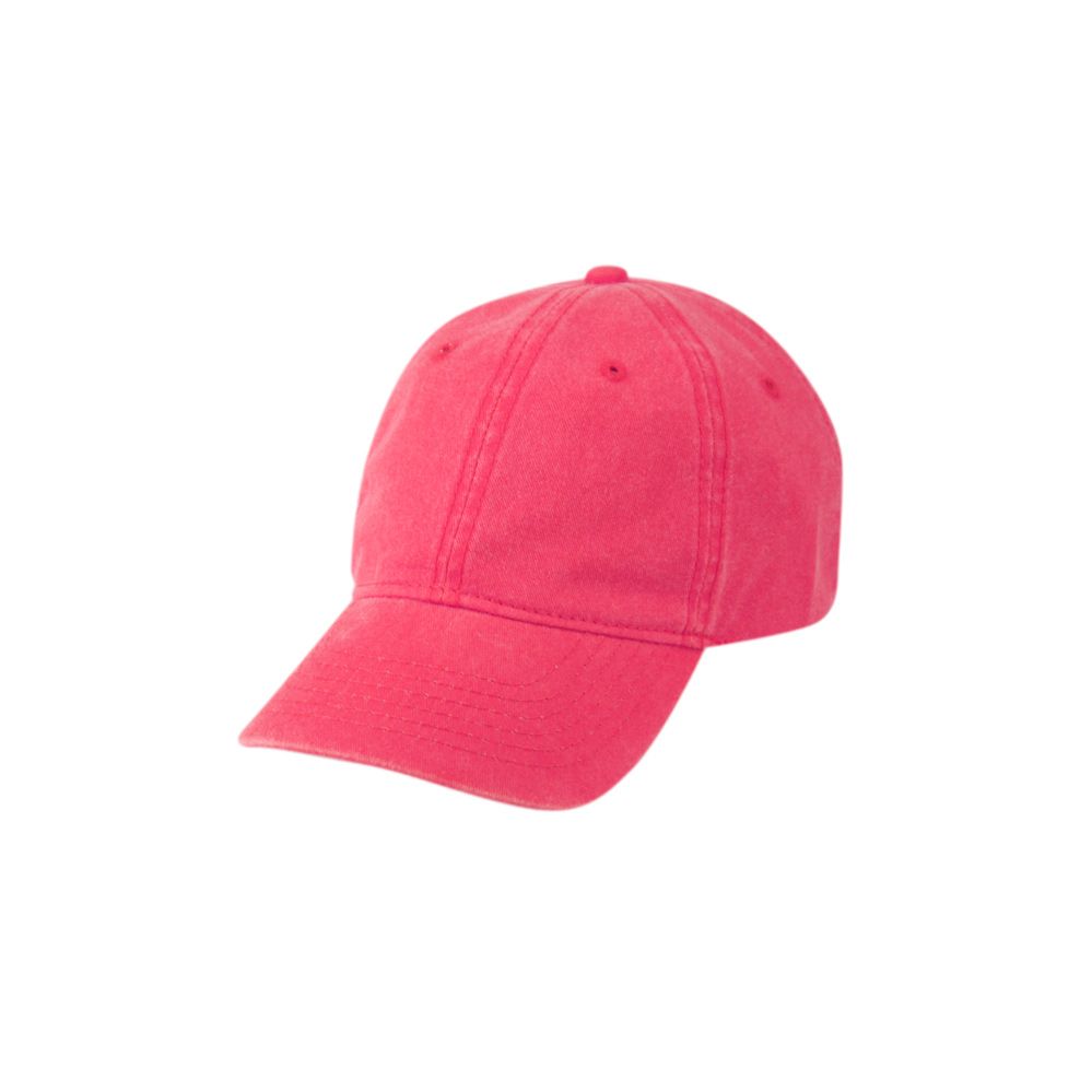 Pigment Dyed Washed Cotton Cap With Strapback In Hot Pink - SB