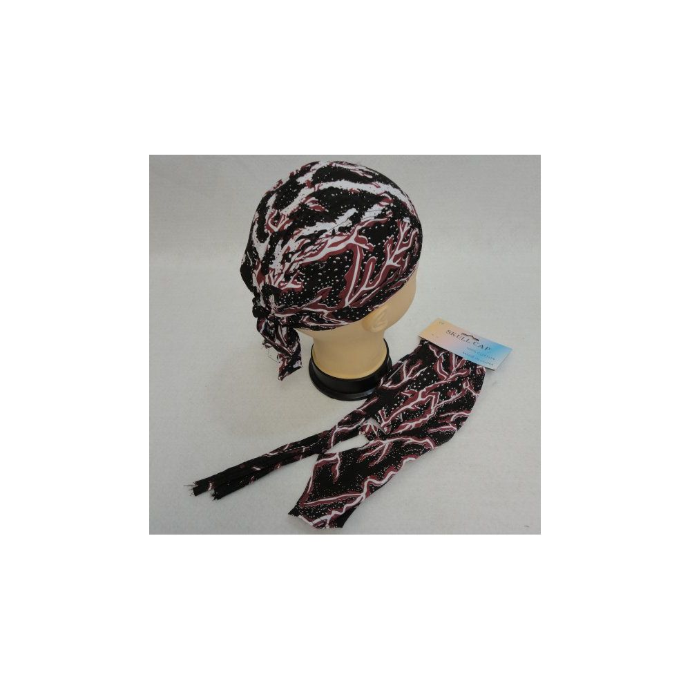 72 Wholesale Skull CaP-Black With Red Lightning - WSD