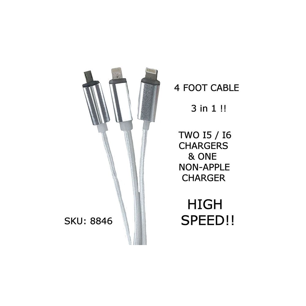 240 Wholesale 4 Foot 3 In 1 Charger - WSD