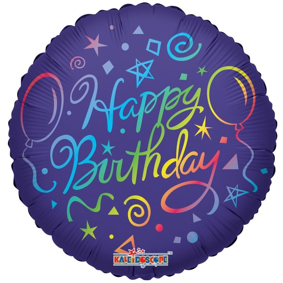 125 Pieces One Sided Happy Birthday Helium Balloon - Balloons & Balloon ...