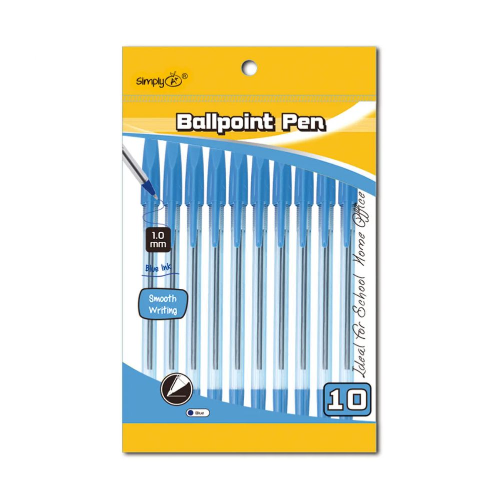 36 Packs 10 Count Ball Pen Blue - Pens - at - alltimetrading.com