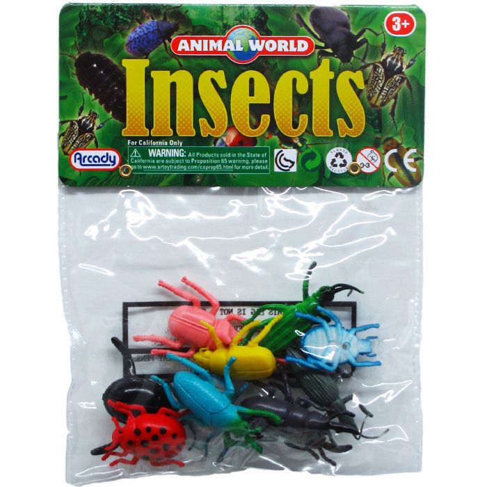 144 Wholesale 10pc 2" Plastic Insects In Pvc Bag W/header - WSD