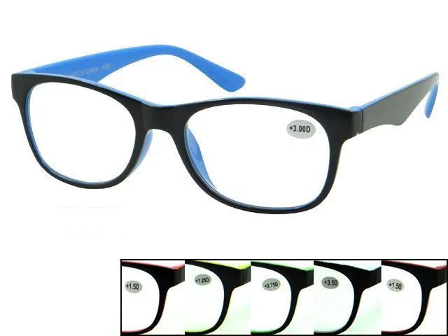 48 Pieces Two Tone Plastic Reading Glasses Assorted - Reading Glasses ...