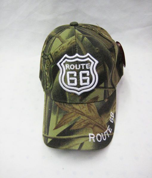 36 Wholesale Route 66 Camo Baseball Cap - WSD