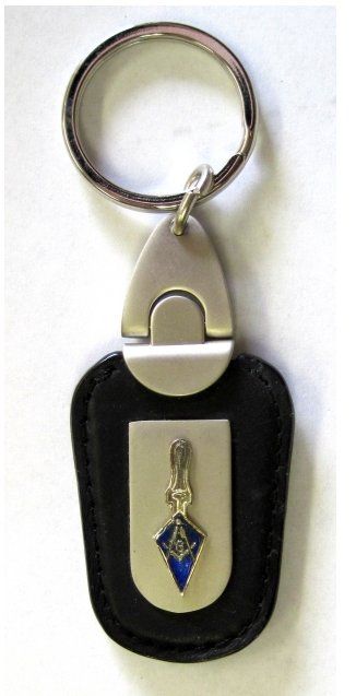 24 Pieces 3" Metal Leather Keychain With Metal Masonic Insignia - Key ...