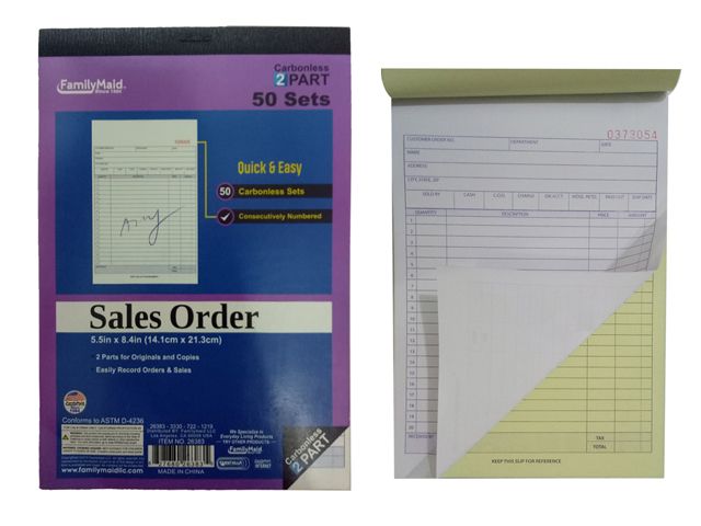72 Wholesale 50 Sets Of 2-Part Sales Order Books - WSD