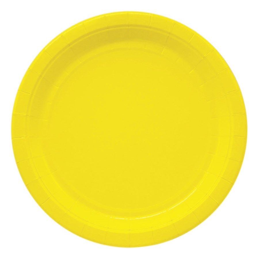 Bulk 9-Inch Yellow Paper Plates - Wholesale Sock Deals