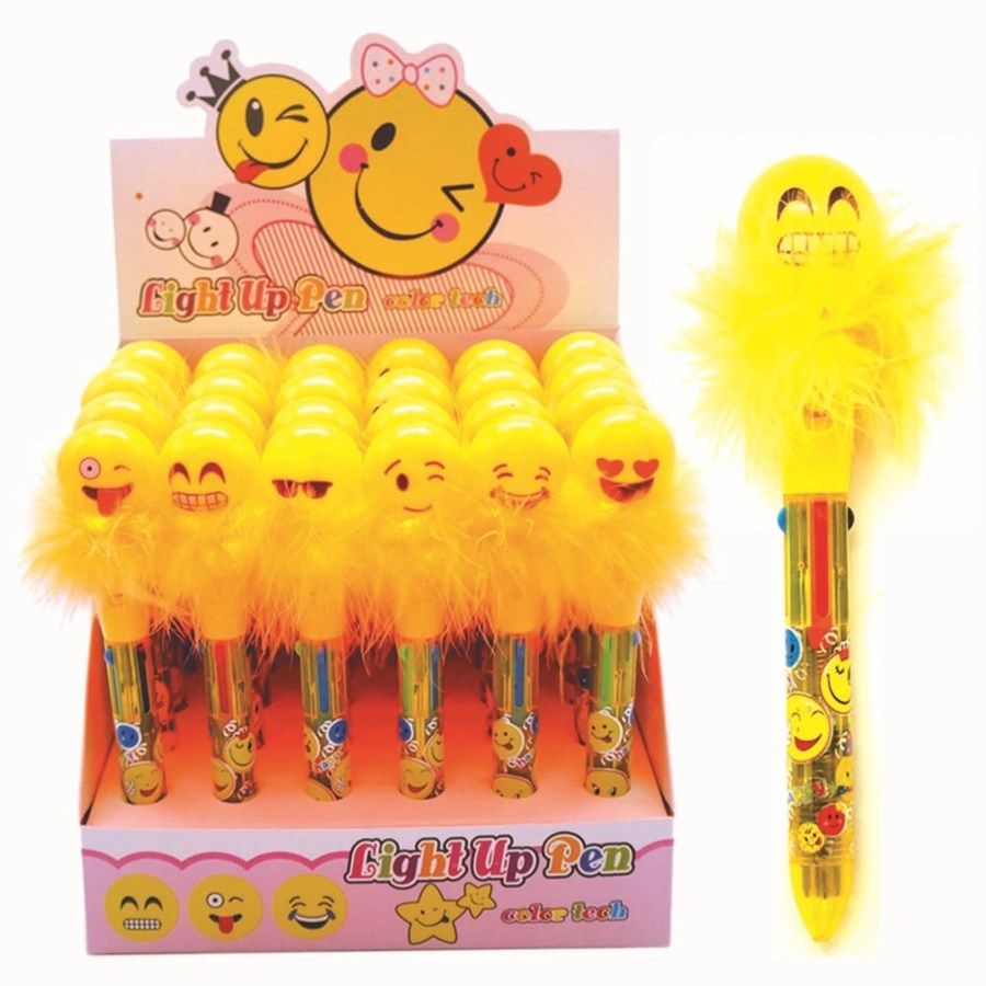 96 Pieces Smile Face Ball Pen Multi Color - Pens - at - alltimetrading.com