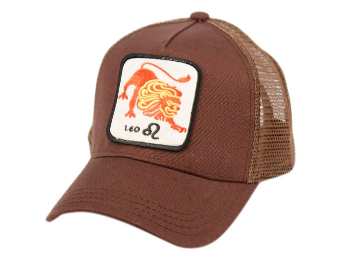 12 Wholesale Zodiac Patch Trucker Cap With Mesh Back Crown Leo - WSD