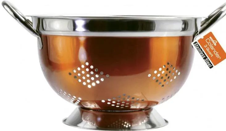 12 Wholesale 3 Quart Copper Stainless Steel Colander Copper - WSD