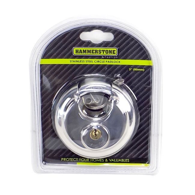 Wholesale Circle Padlock: 80mm Stainless Steel, 3 Keys - WSD